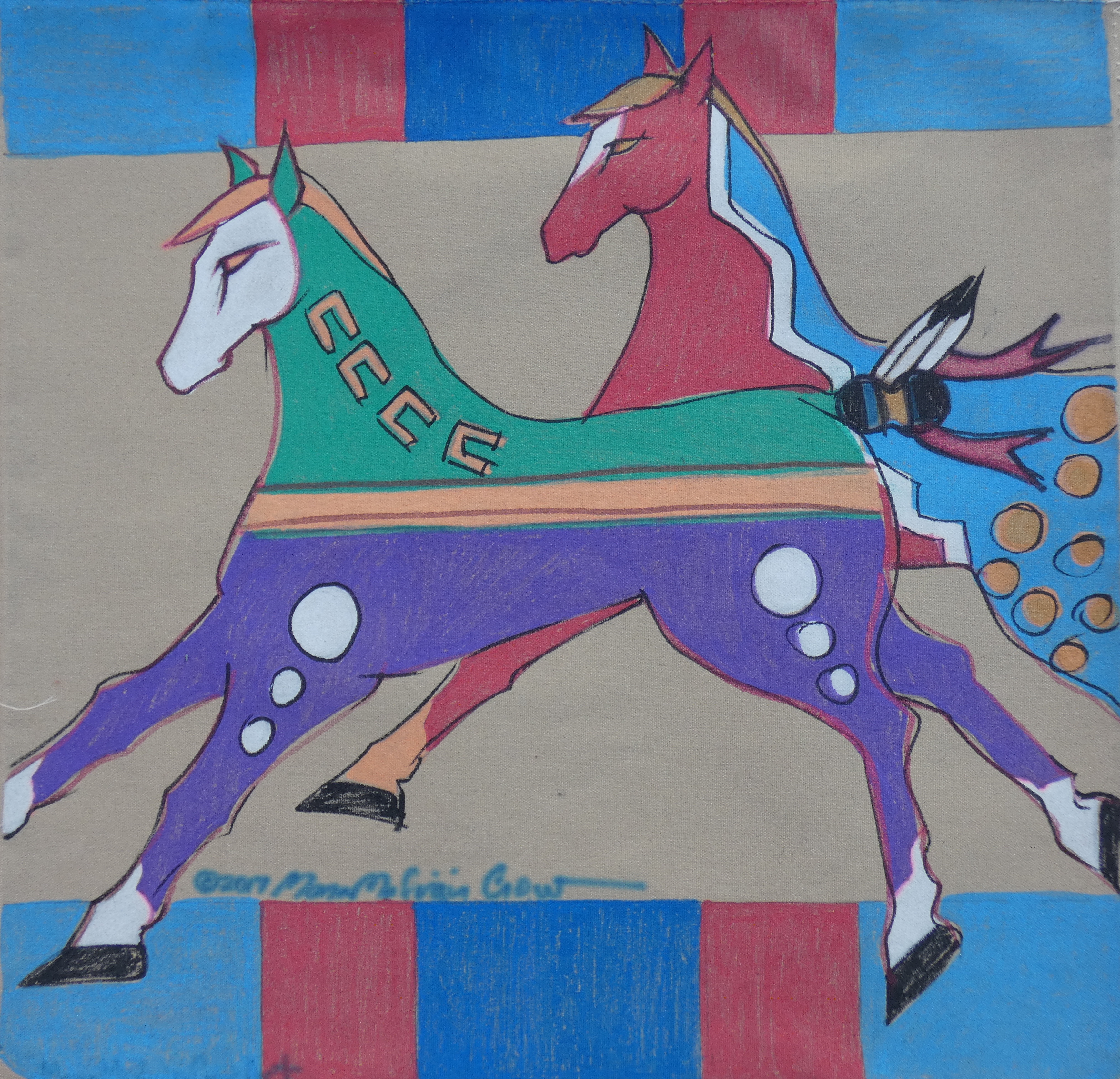 Native American Ledger Horse